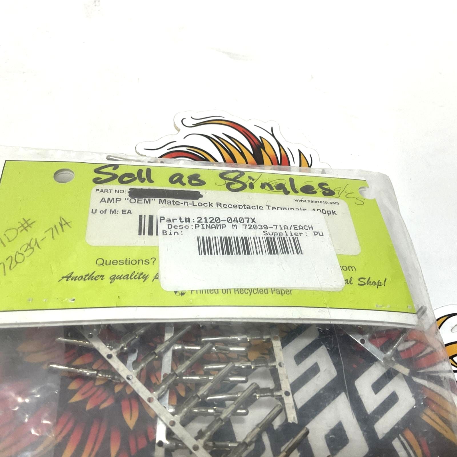 Namz AMP Mate-n-Lock Stamped Terminals NA-61314-1 NA-61116-1 72038-71A